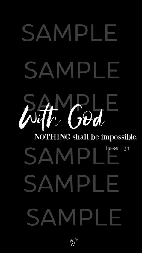 With God Nothing Shall Lockscreen Wallpaper Black Payhip