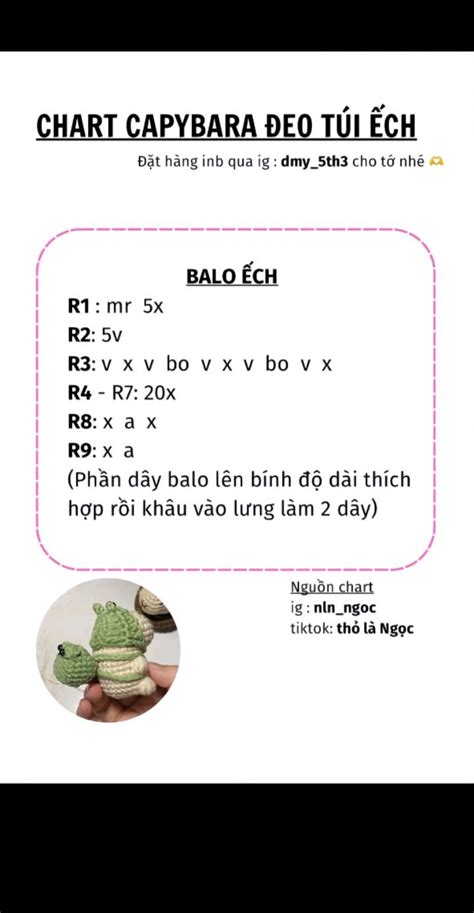 Chia Sẻ Chart Móc Len Chart Capybara Đeo Túi Ếch Tải Xuống File Pdf Sku6posin