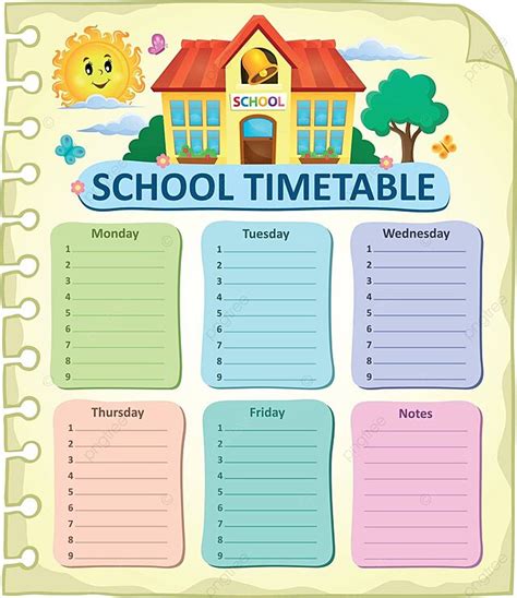 Weekly School Timetable Thematics 7 Paper Vectors Weekly Vector Paper