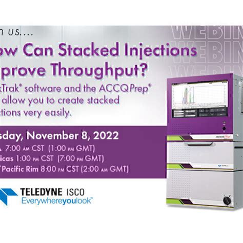 Join Us For Upcoming Webinar How Can Stacked Injections Improved Throughput Chromatography Today