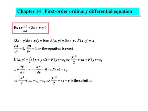 Ppt The Order Of Ode The Order Of The Highest Derivative E G Powerpoint Presentation