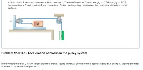 A 18 Lb Block B Rests As Shown On A 24 Lb StudyX