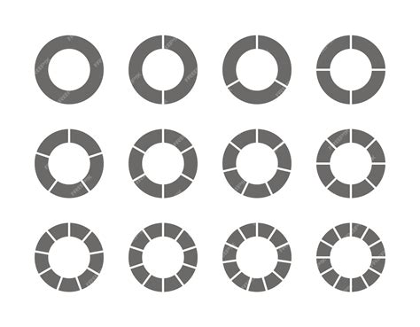 Diagramme à Secteurs Divisé En Morceaux Gris Diagramme Circulaire