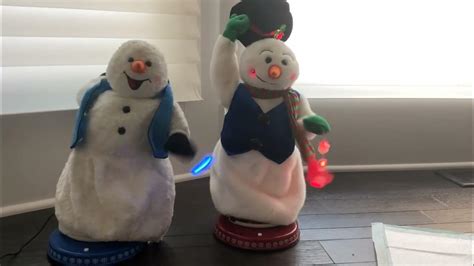 Gemmy Spinning Snowflake Snowman Duo Youtube