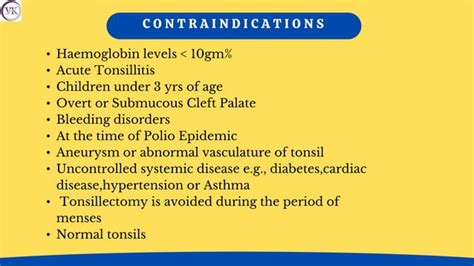 Tonsillectomy Indications Contraindicationsmethodssurgical Steps And
