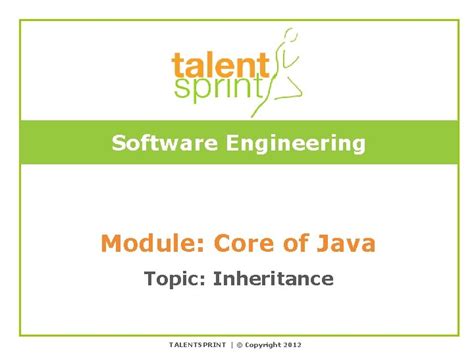 Software Engineering Module Core Of Java Topic Inheritance