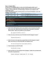 Understanding The Basic Concepts Of IPv Through Trace Analysis Course Hero