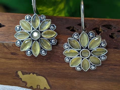 Fiama Yellow Floral Loop Earring Laura Designs India