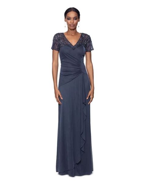 Xscape Petite Bead Embellished Cascading Sheath Dress In Blue Lyst
