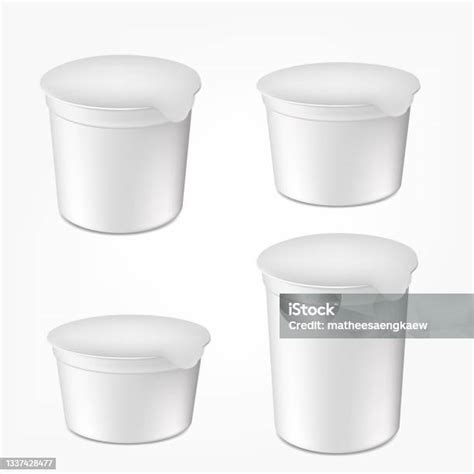 디저트 요구르트 아이스크림 사워 크림 스낵 버터 마가린 또는 치즈 모의 업 템플릿을위한 호일 뚜껑 용기와 3d 렌더링 플라스틱 욕조 0명에 대한 스톡 벡터 아트 및 기타