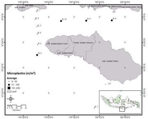 Sampling Sites And Average Abundance Of Microplastics Particles In Five