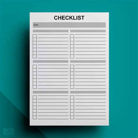 Checklist With Two Columns And Sections Editable Printable Etsy