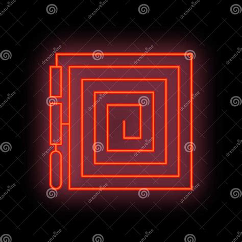 Neon Red Cpu Chip Processing Data On Motherboard Stock Illustration