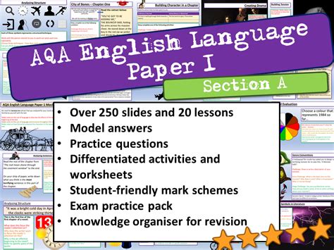 aqa english language paper 1 section a teaching resources