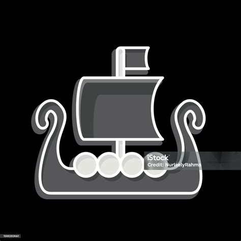 Bateau Icon Lié Au Symbole Celtique Style Brillant Conception Simple