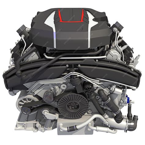 Premium Photo Car Engine 3d Rendering On White Background