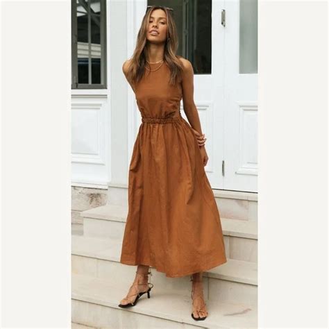 Solid Sleeveless Maxi Dress Newme
