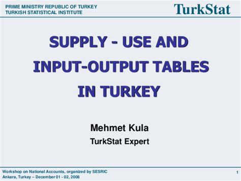 pdf supply use and input output tables in turkey