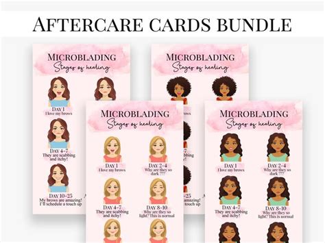 Microbalding Aftercare Instructions Cards Bundle Permanent Etsy