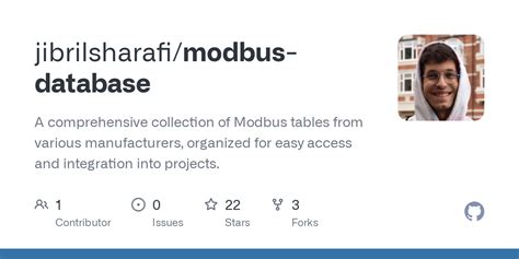 Github Jibrilsharafimodbus Database A Comprehensive Collection Of Modbus Tables From Various