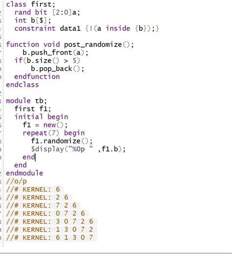 Day 2 Qhow Does The Given System Verilog Code Ensure That The Randomly Generated Value Of A