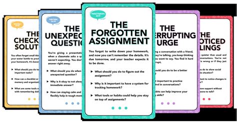 Executive Functioning Task Cards 52 Scenarios To Practice Focus