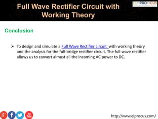 Full Wave Rectifier Circuit Working And Theory PPTX