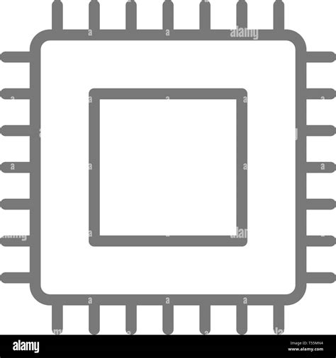 Cpu Microprocessor Computer Chip Line Icon Stock Vector Image And Art Alamy