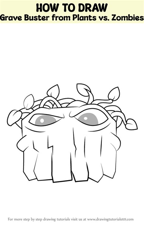 How To Draw Grave Buster From Plants Vs Zombies Plants Vs Zombies