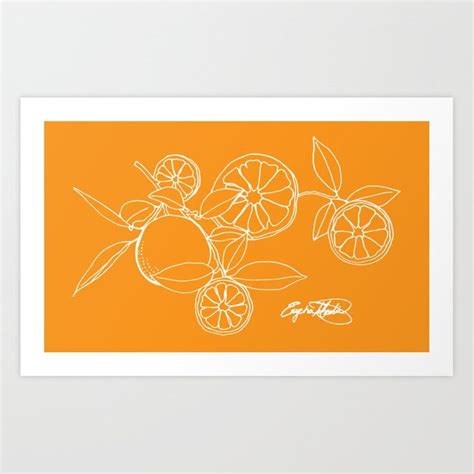 Citrus Slices Line Art Orange Art Print Orange Art Line Art Art