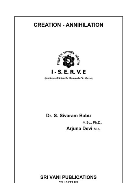 Creation Annihilation 1 Pdf Vedas Matter