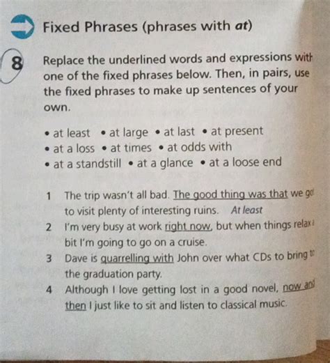 Fixed Phrases Phrases With At 8 Replace The StudyX