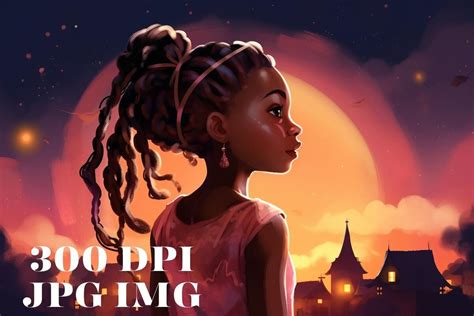 Dreamy Black Girl Background 337 Graphic By Whimsy Girl · Creative Fabrica