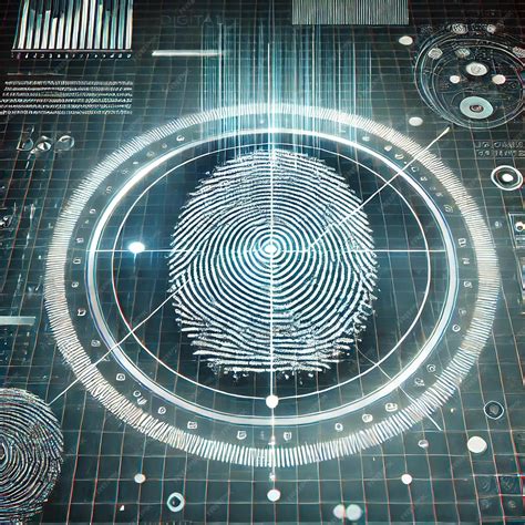 Biometrics security technology template with fingerprint scan | Premium AI-generated image