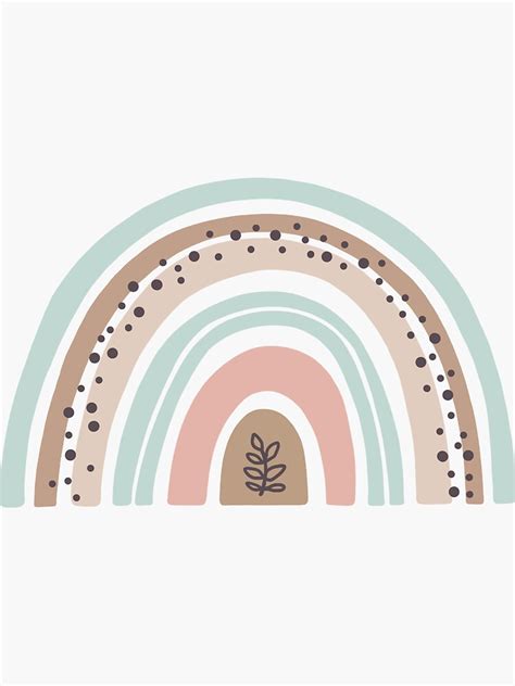 Earthy Pastel Blue Boho Rainbow Sticker For Sale By Rainbowify