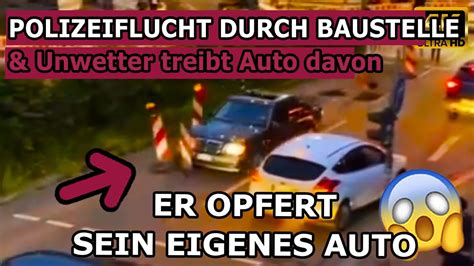 ER FLÜCHTET NACH UNFALL DURCH BAUSTELLE NIMMT ALLES AUF SEINEM