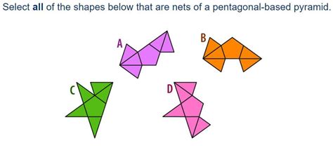 [free] Select All Shapes Below That Are Nets Of A Pentagonal Based Pyramid