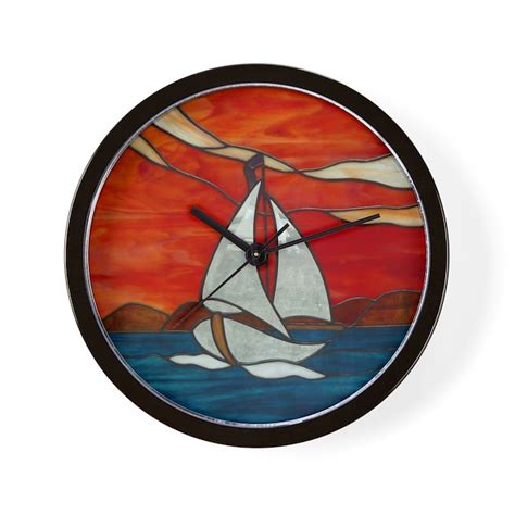 Stained Glass Design Wall Clock By Pegasusdesigns