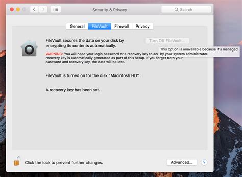 Cannot Turn Off Filevault Apple Community