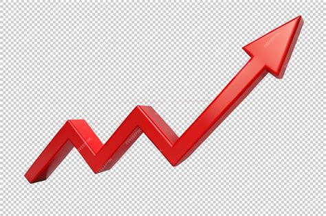 Red Curved Graph With Arrow Isolated On A White Background Png