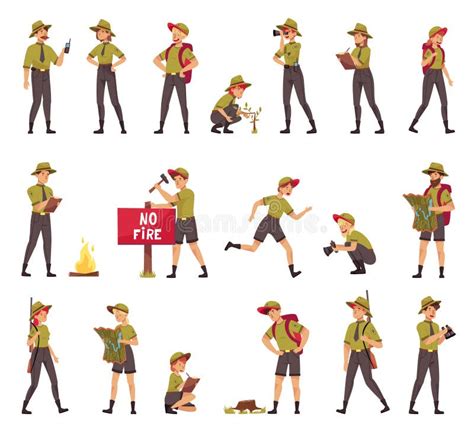 Male And Female As Park Ranger Or Forest Rangers Protecting And