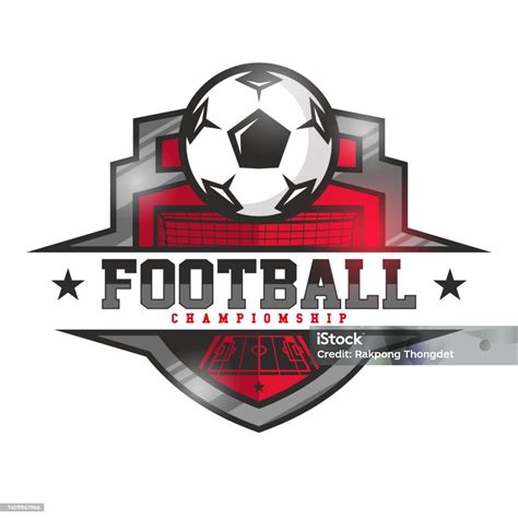 축구 축구 배지 디자인 서식 파일 흰색 배경에 고립 된 스포츠 팀 정체성 벡터 일러스트 개념에 대한 스톡 벡터 아트 및 기타