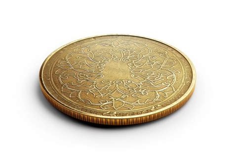 Premium Photo Old Empty Gold Coin On White Isolated Background