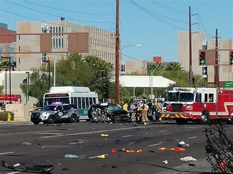 Phoenix Area Police Chase Ends In Violent Head On Crash In Tempe