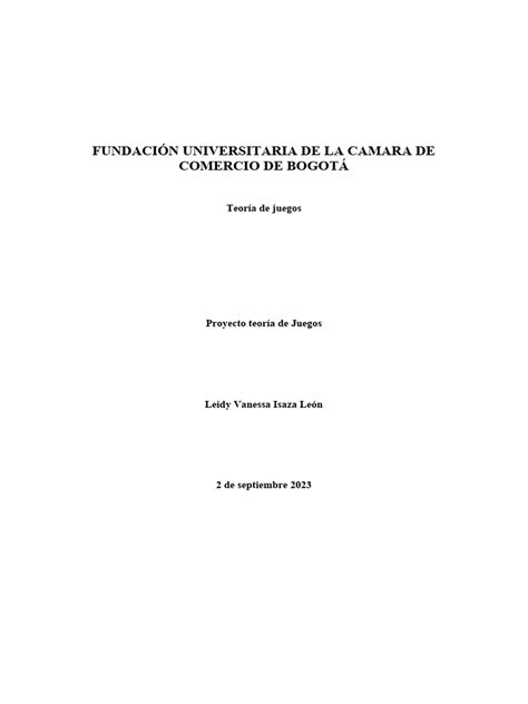 Teoria De Juegos P Final Pdf Teoría De Juego Economias