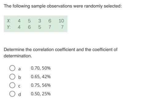 Solved The Following Sample Observations Were Randomly