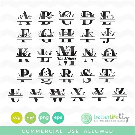 Floral Split Monogram Svg Better Life Blog