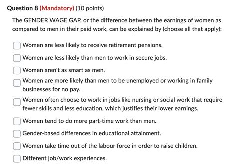 The GENDER WAGE GAP Or The Difference Between The Chegg Com
