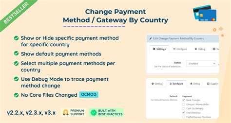 OpenCart Change Payment Method By Country