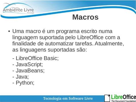programação de macros com libreoffice basic